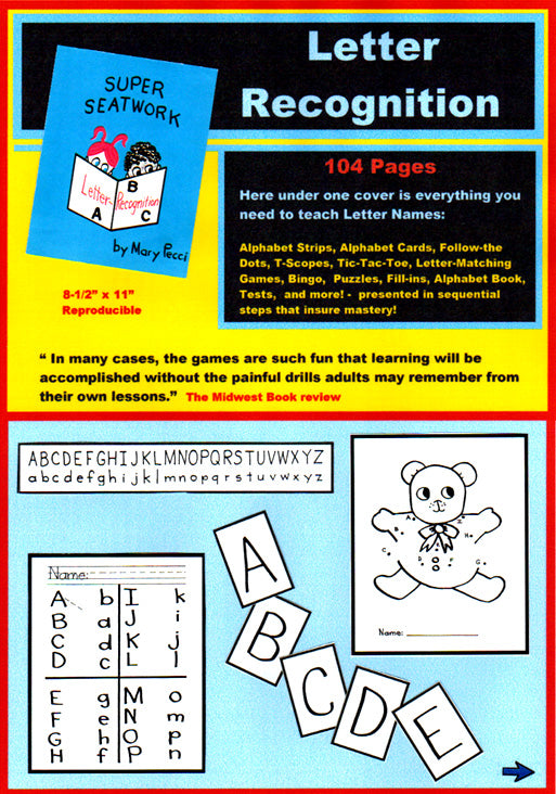 SUPER SEATWORK Letter Recognition – onlinereadingteacher.com